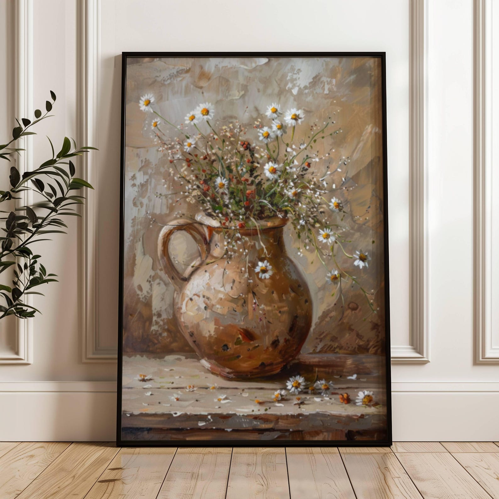 Poster & Canvas Wall Art daisy Delight Rustic Daisy Still Life ...