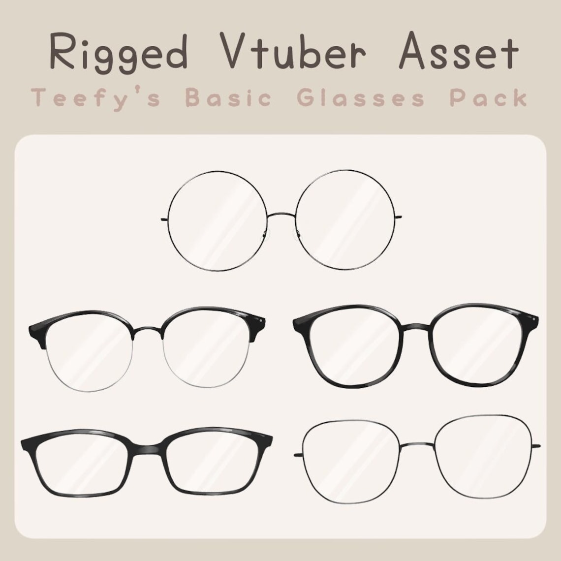 Vtuber Asset | Rigged - Teefy's Basic Glasses Pack - Etsy