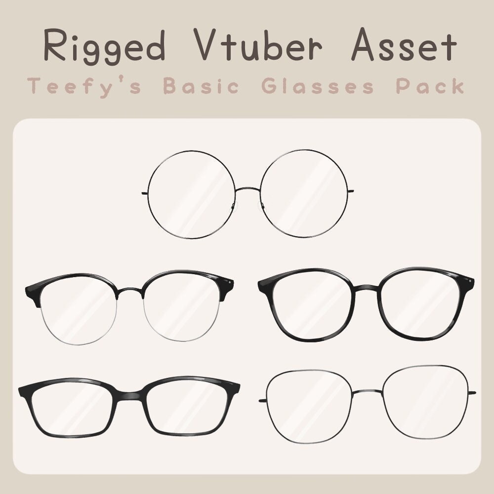 Vtuber Asset | Rigged - Teefy's Basic Glasses Pack - Etsy