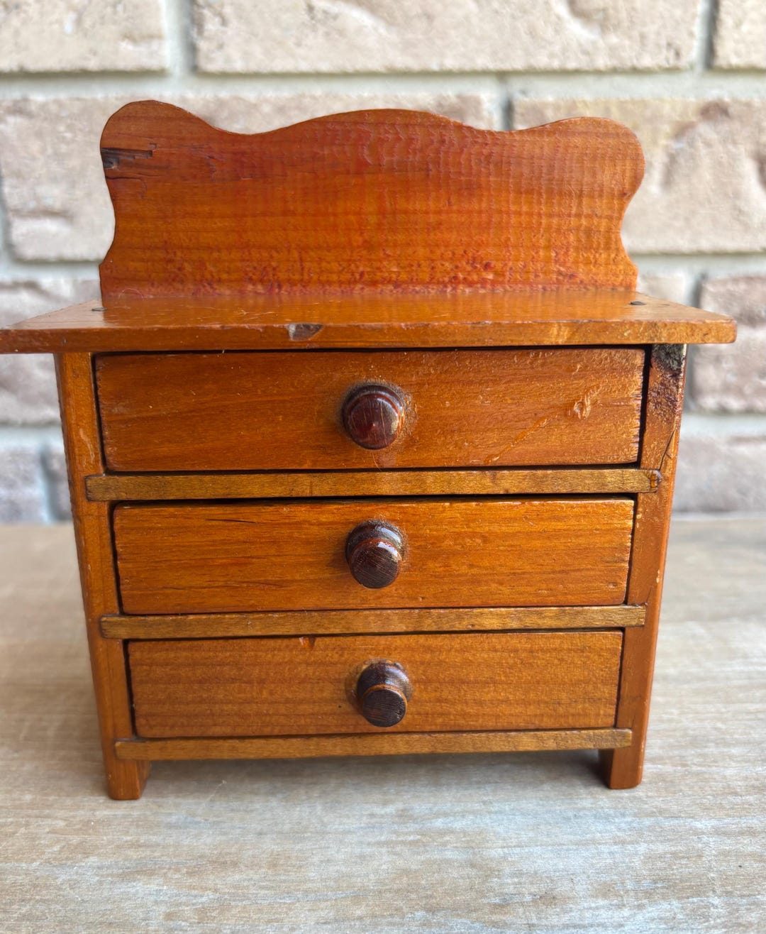 Wood Miniature, Dresser. Antique Handmade Dresser. Miniature Wood ...