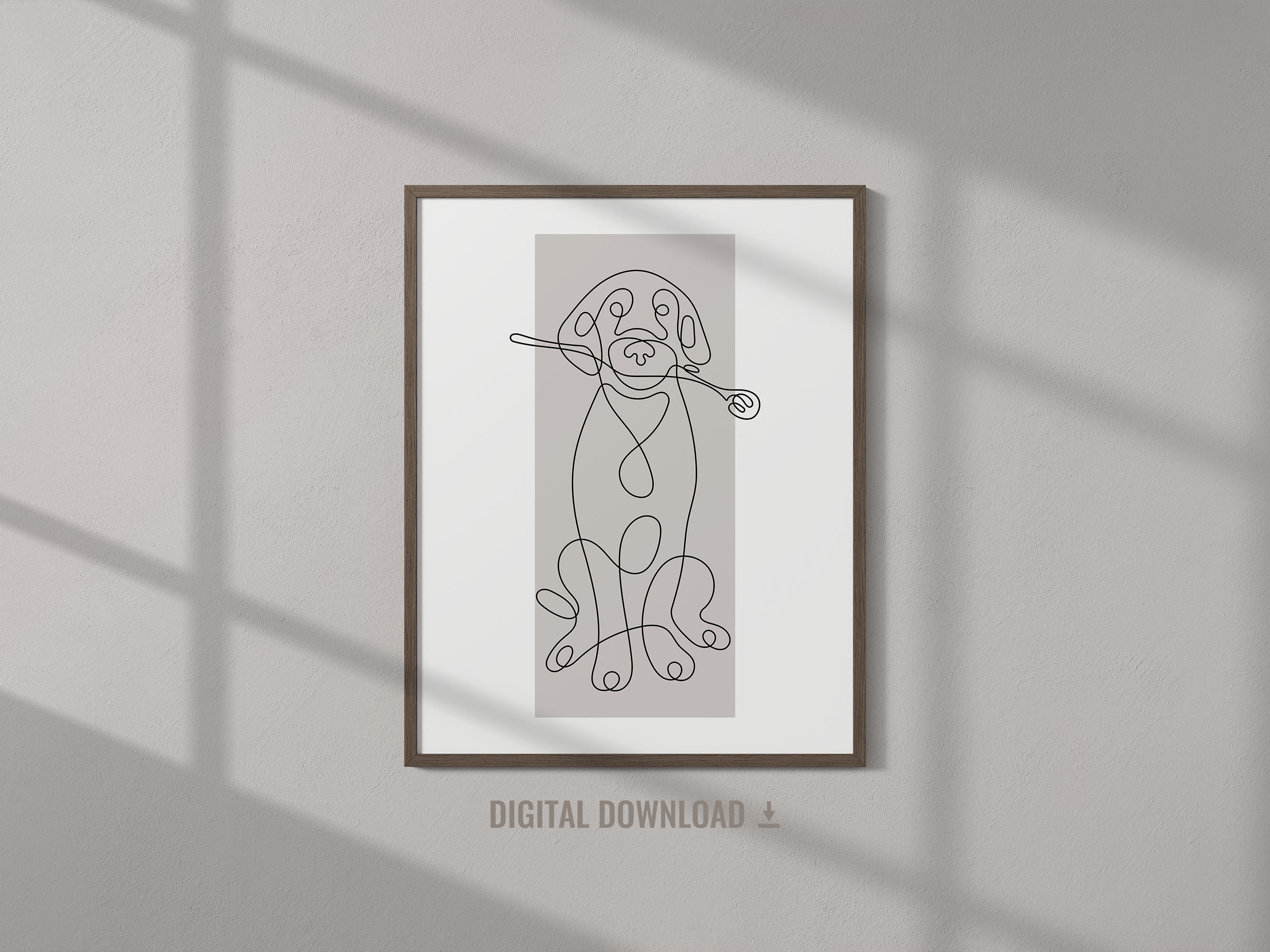 Dog Line Art Print, Minimalist Puppy Wall Art, Printable Pet Line Art ...
