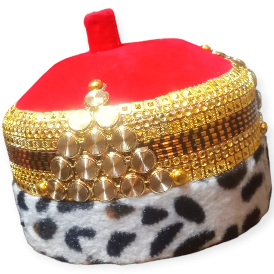 Handmade African Chieftaincy Mens Traditional Red Hat Igbo Ozo Cap ...