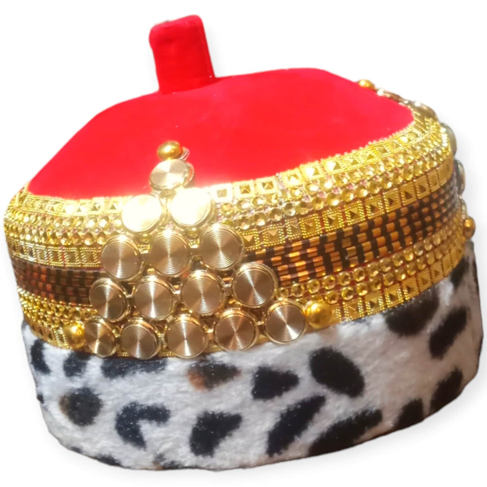 Handmade African Chieftaincy Mens Traditional Red Hat Igbo Ozo Cap ...