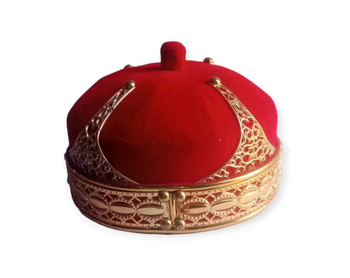 African Chieftaincy Mens Traditional Red Hat Igbo Ozo Cap Royalty Hat ...