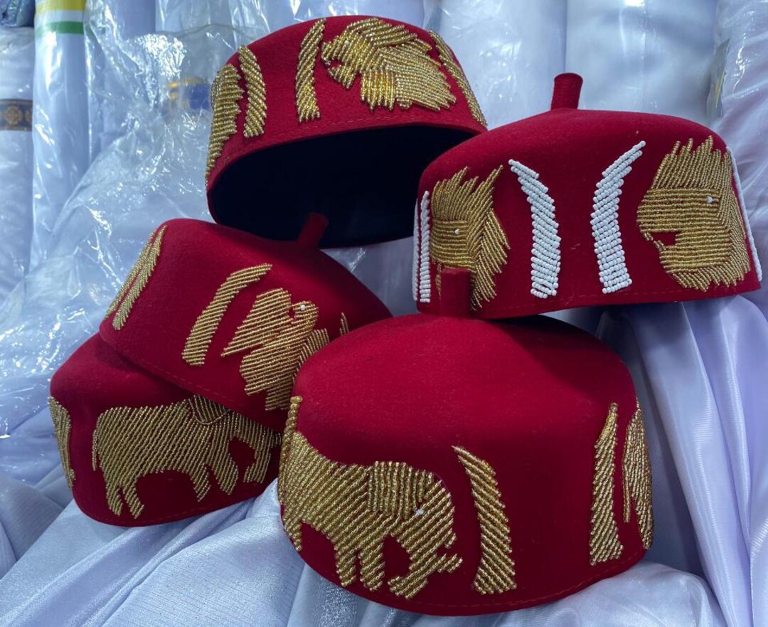 Beaded Original Ichie Ozo Igbo Cap African Chieftaincy Nigeria Wedding ...