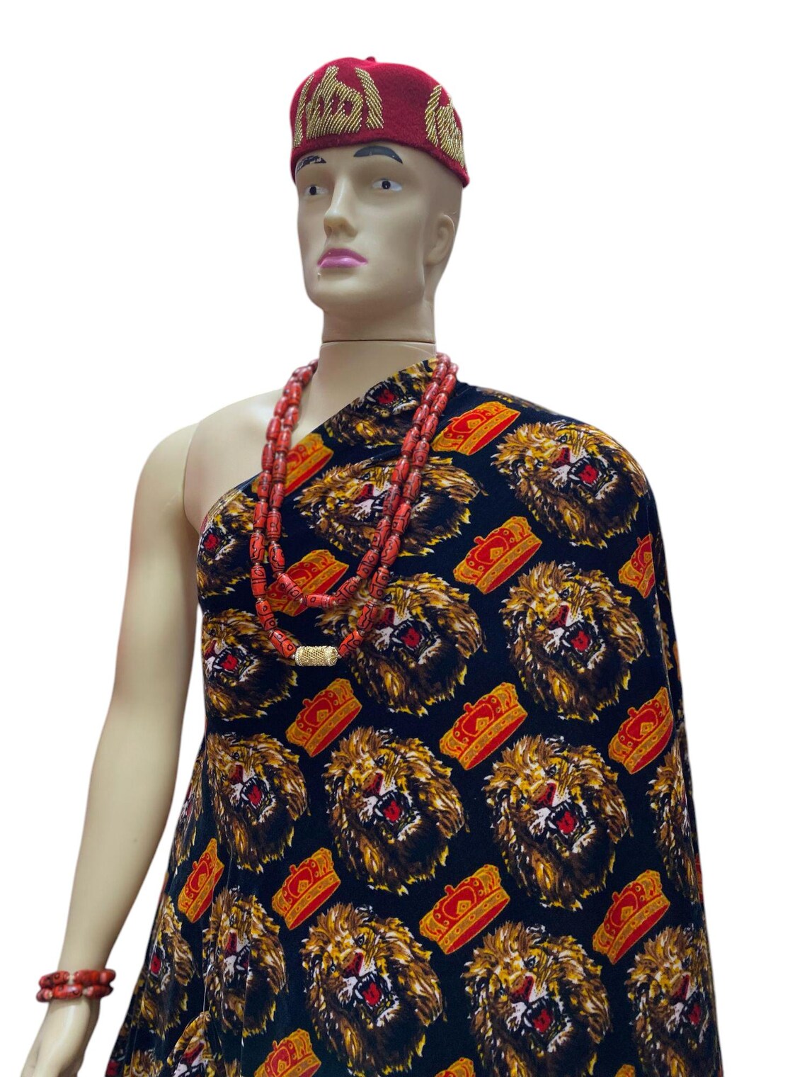 Isiagu Chieftaincy Igbo Cloth Top Quality African Lion Head Wedding ...