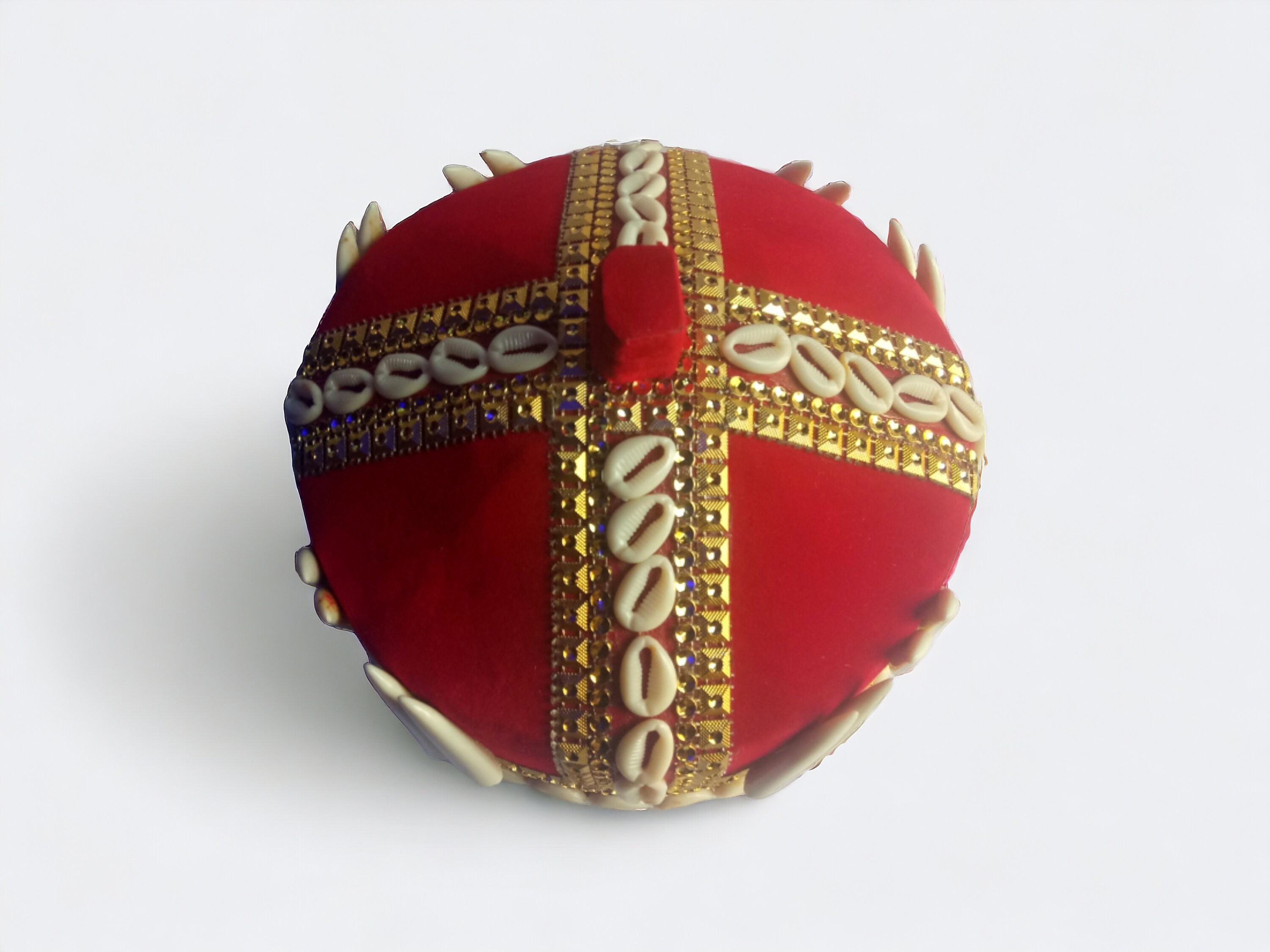 Handmade Igbo Cowries and Tusk Red Royalty Chieftaincy Igbo Ozo Cap for ...