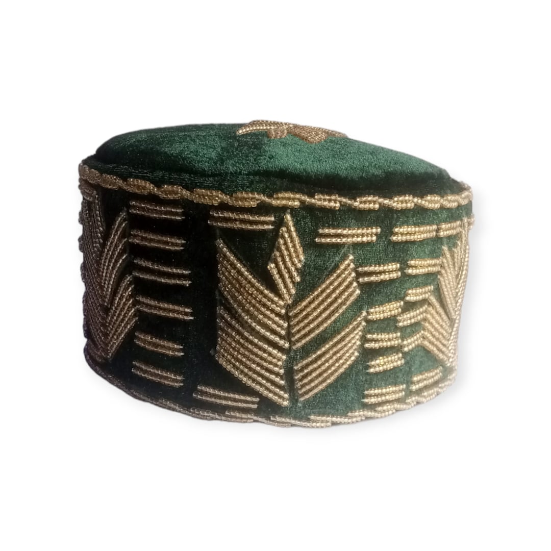 Beaded Cap Royalty Igbo Hat Chieftaincy Red Hat Igbo Ozo Cap Cowries ...