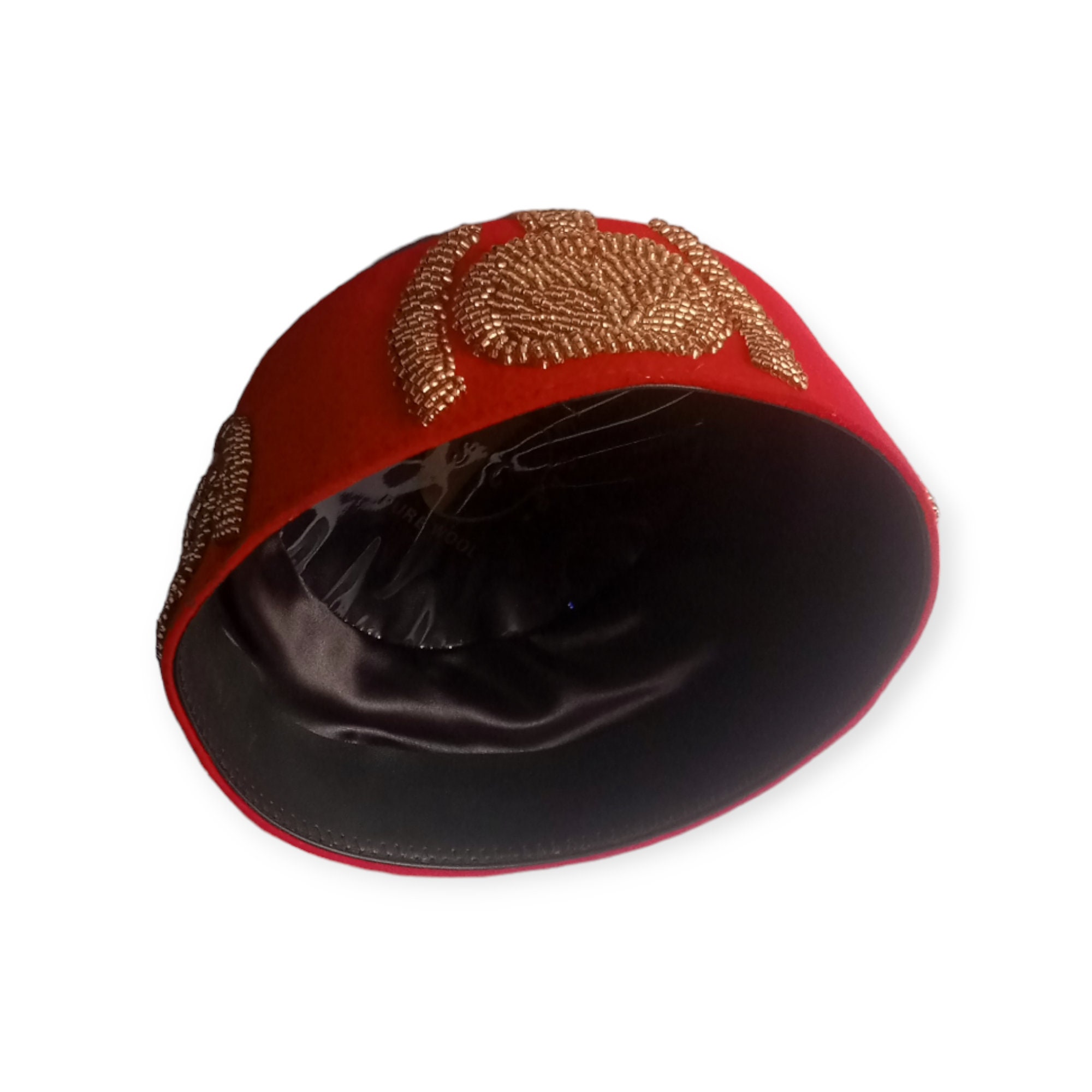 African Chieftaincy Mens Traditional Red Hat Igbo Ozo Cap Royalty Hat ...