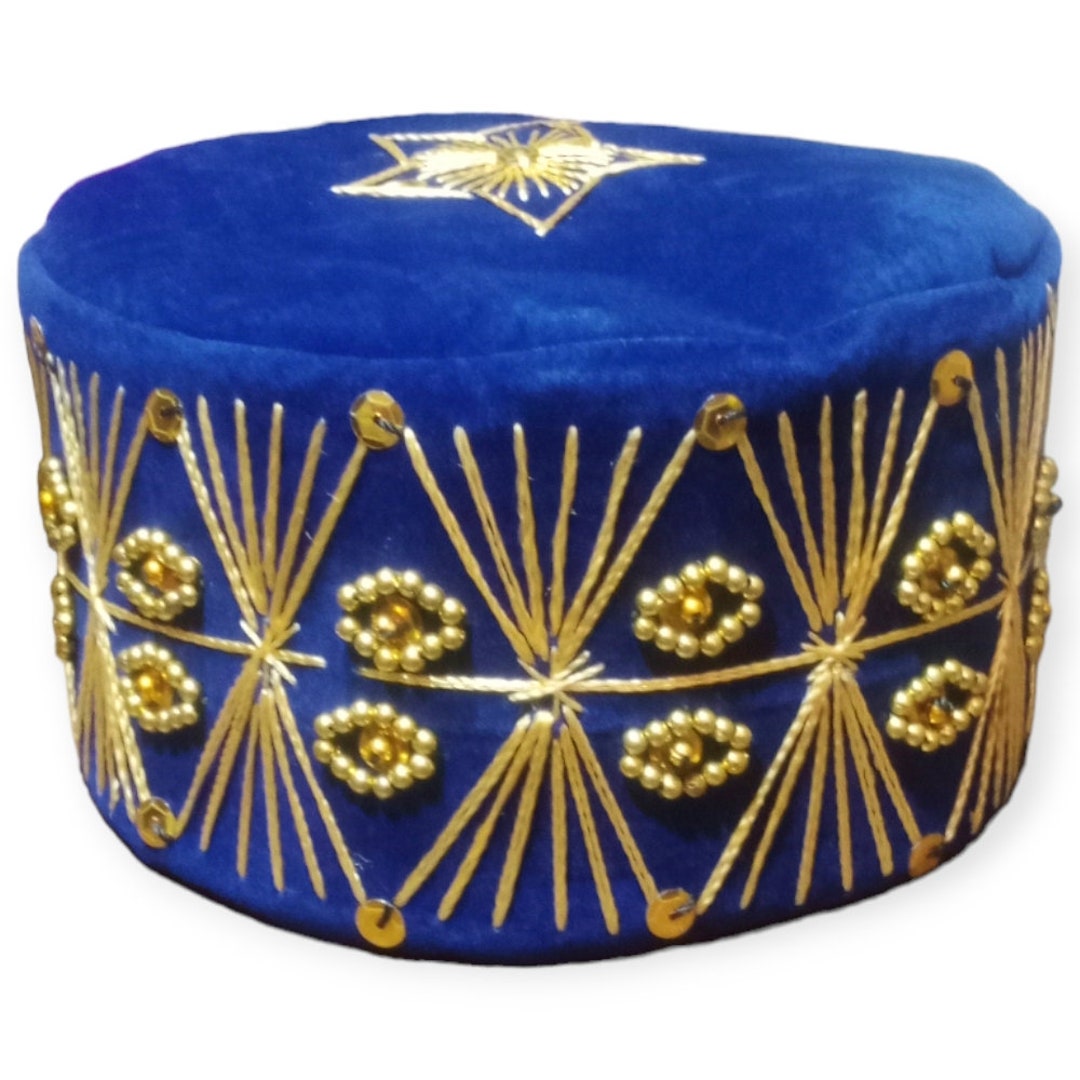 Agbalanze Cap Original African Chieftaincy Traditional Blue Igbo Ozo ...