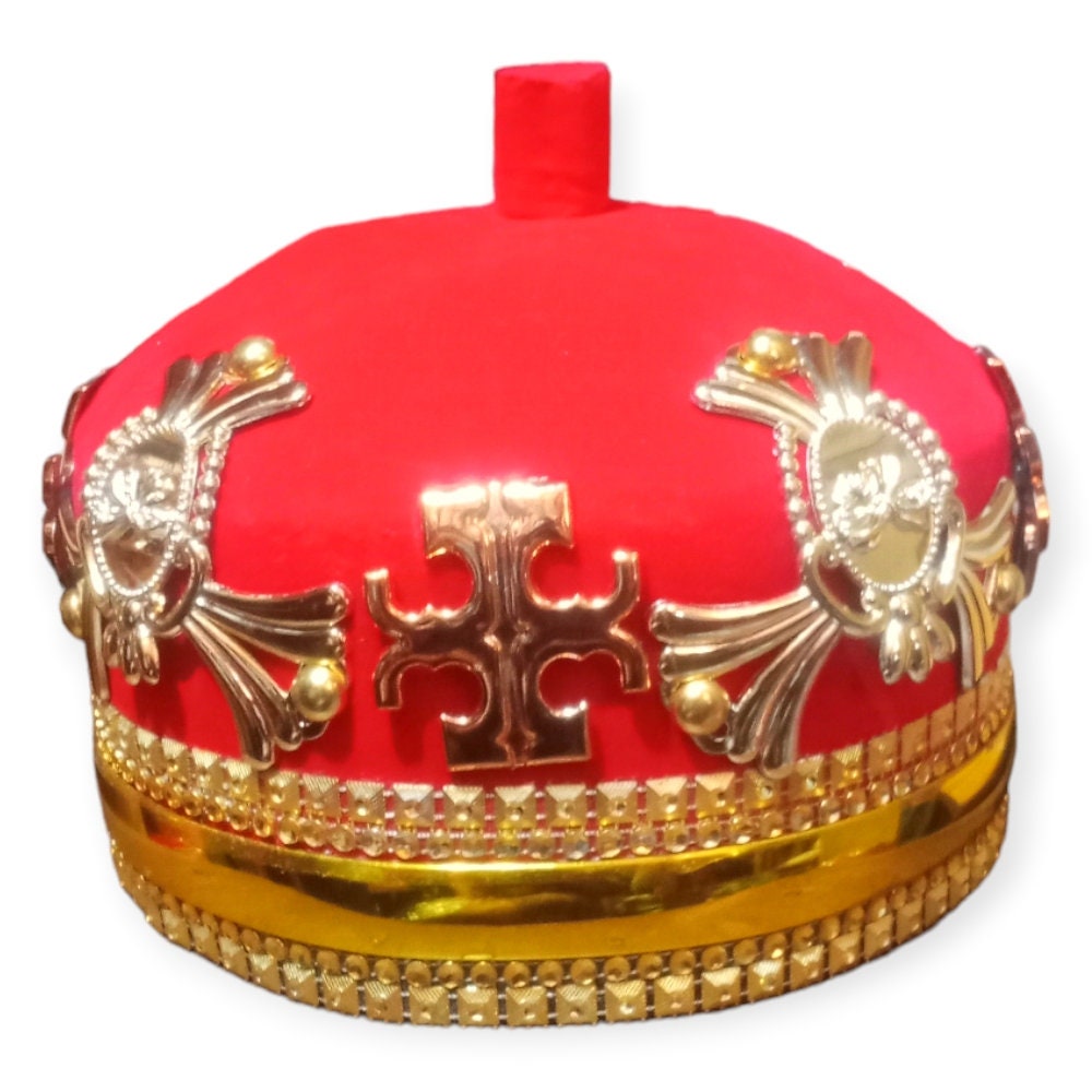 Handmade African Chieftaincy Mens Traditional Red Hat Igbo Ozo Cap ...