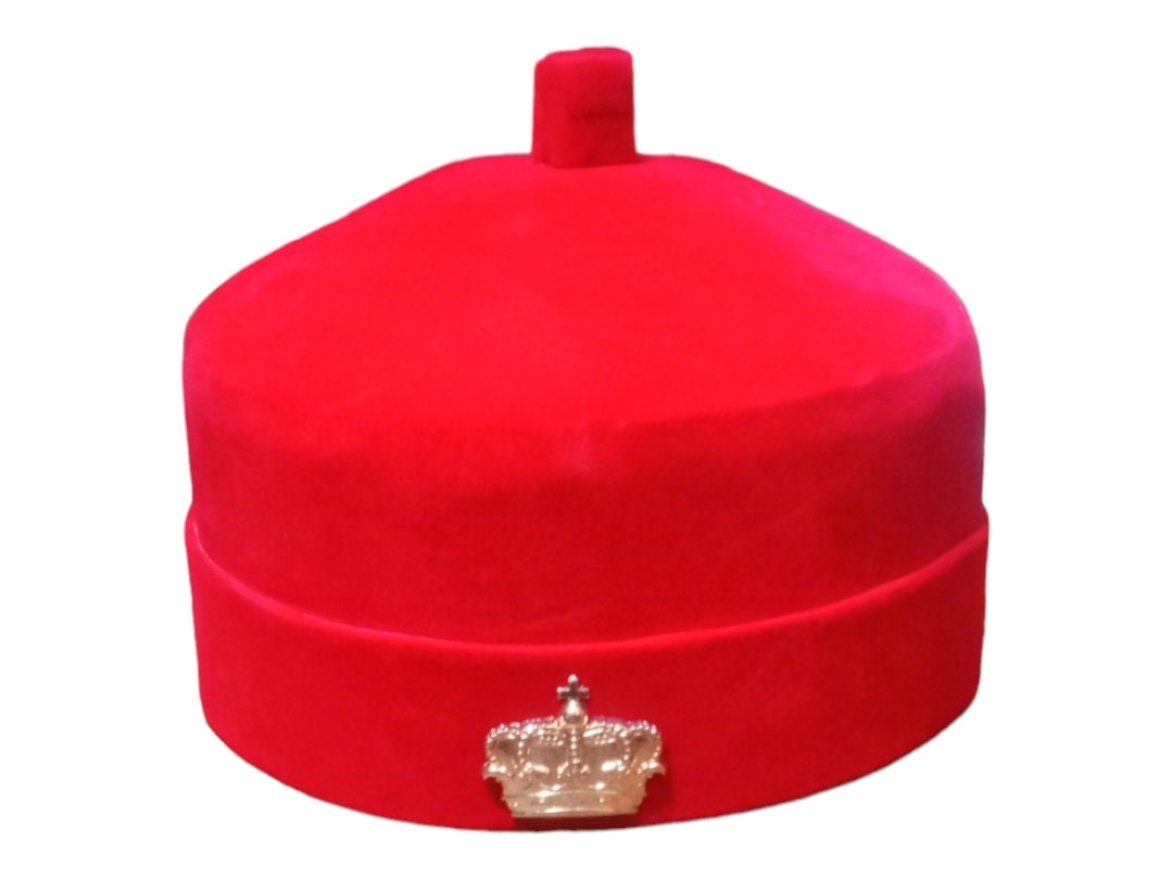 Handmade African Chieftaincy Mens Traditional Red Hat Igbo Ozo Cap ...