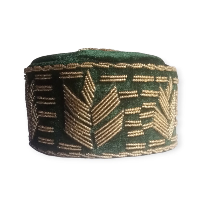 Beaded Cap Royalty Igbo Hat Chieftaincy Red Hat Igbo Ozo Cap Cowries ...