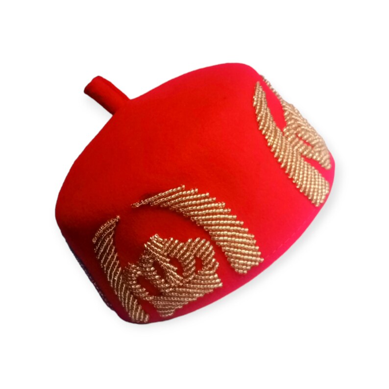 Original Igbo Chieftaincy Nigerian Embroidered Red Handmade Igbo Ozo ...