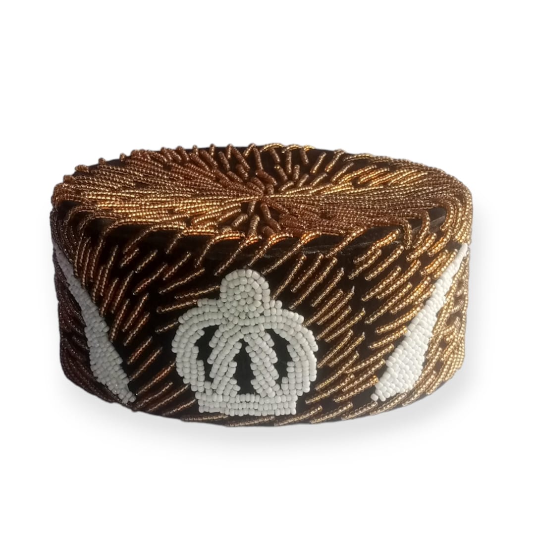 Beaded Cap Royalty Igbo Hat Chieftaincy Red Hat Igbo Ozo Cap Cowries ...