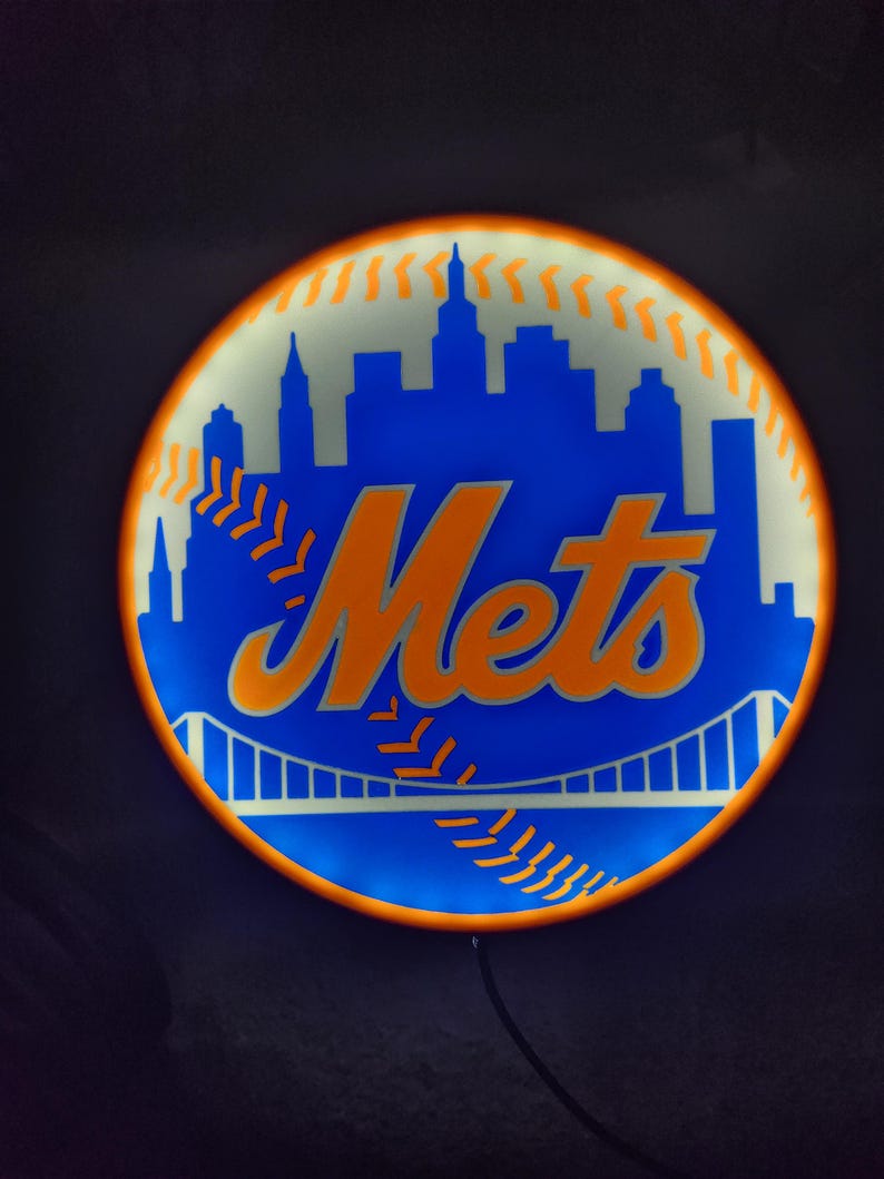 New York Mets - 9 1/2" Wall Sign/bar Decoration - Round - Etsy