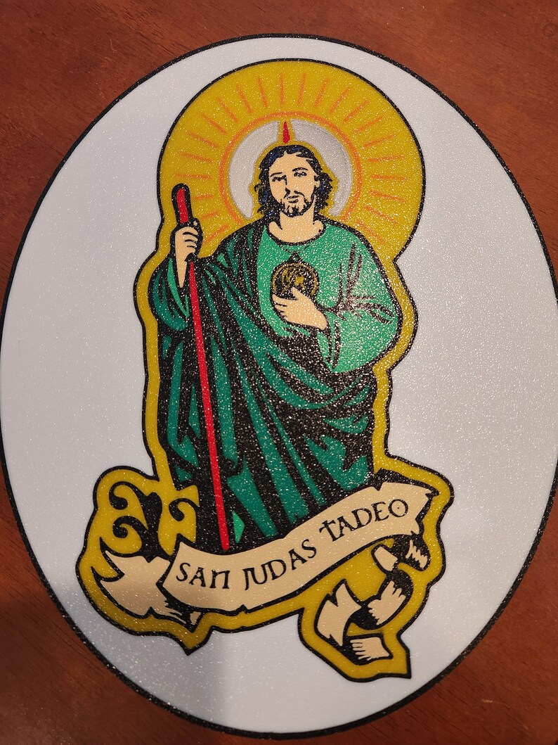 San Judas Tadeo 9 1/2 Wall Sign/decoration Round - Etsy