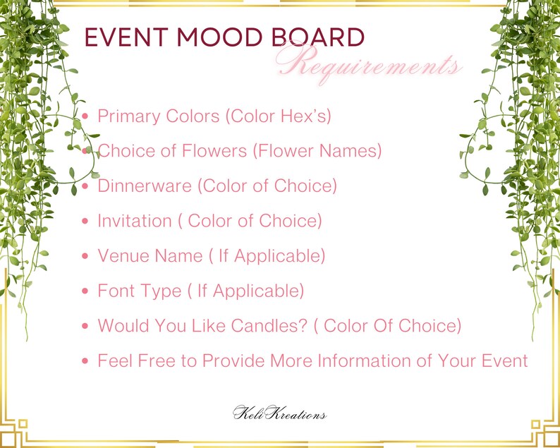 Custom Event Mood Board - Etsy
