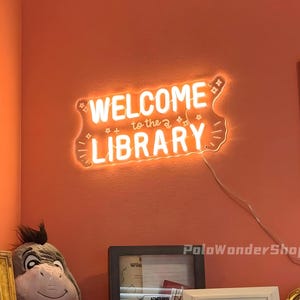 Welcome to the Library Neon Sign: Classroom Decor - Etsy