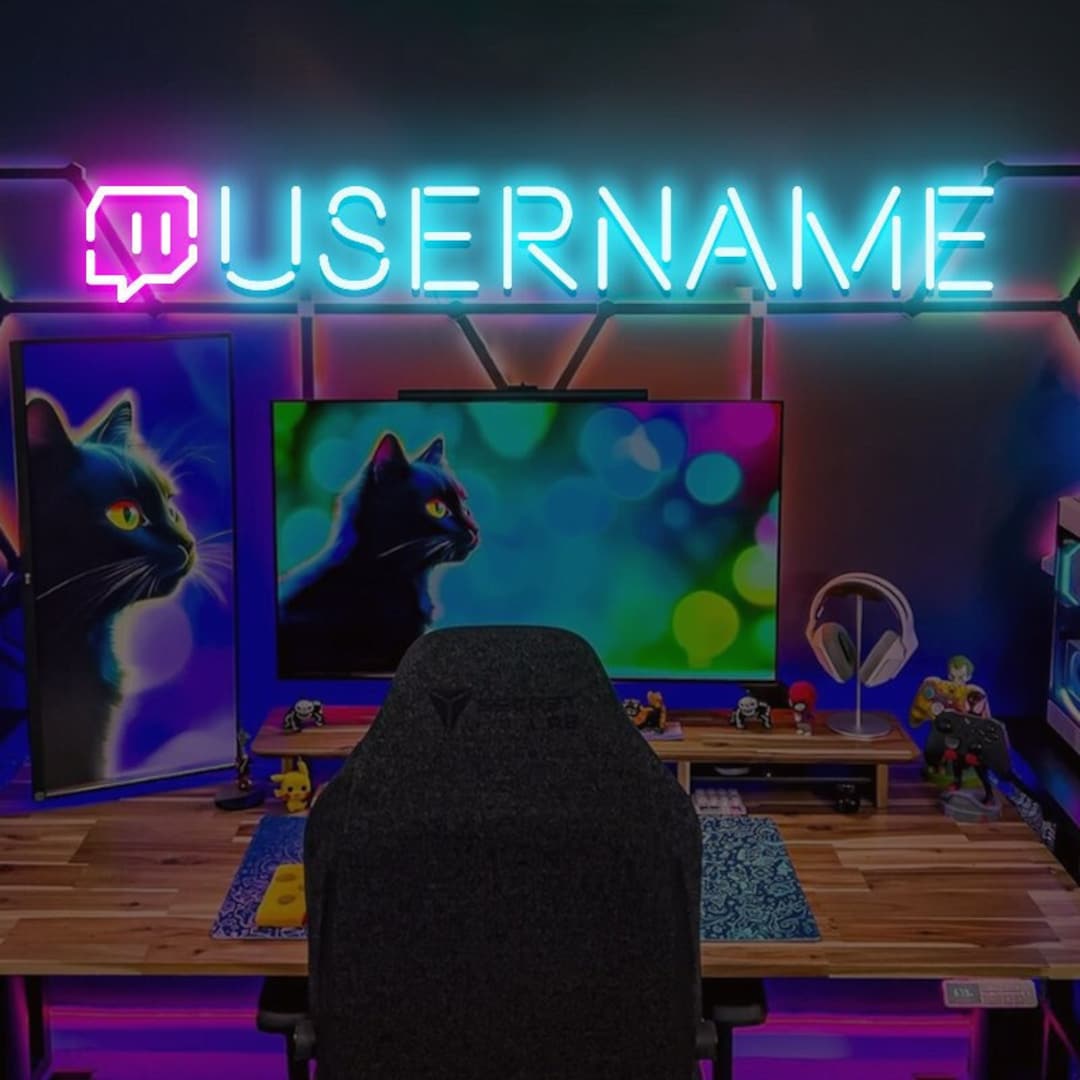 Custom Uesrname Neon Sign Gaming Decor, Twitch Name Neon Sign,mancave ...