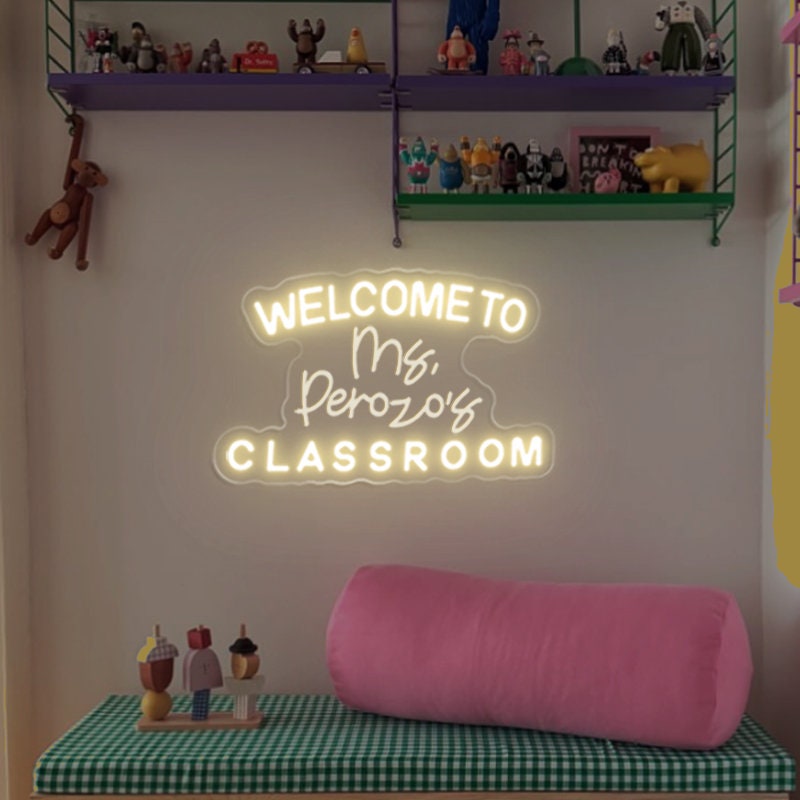Teacher Name Neon Sign for Classroom, Teacher Name Sign, Classroom ...