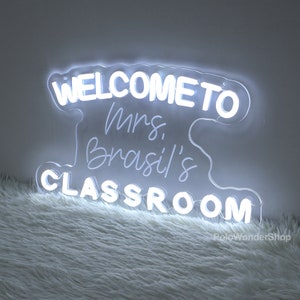 Teacher Name Neon Sign for Classroom, Teacher Name Sign, Classroom ...