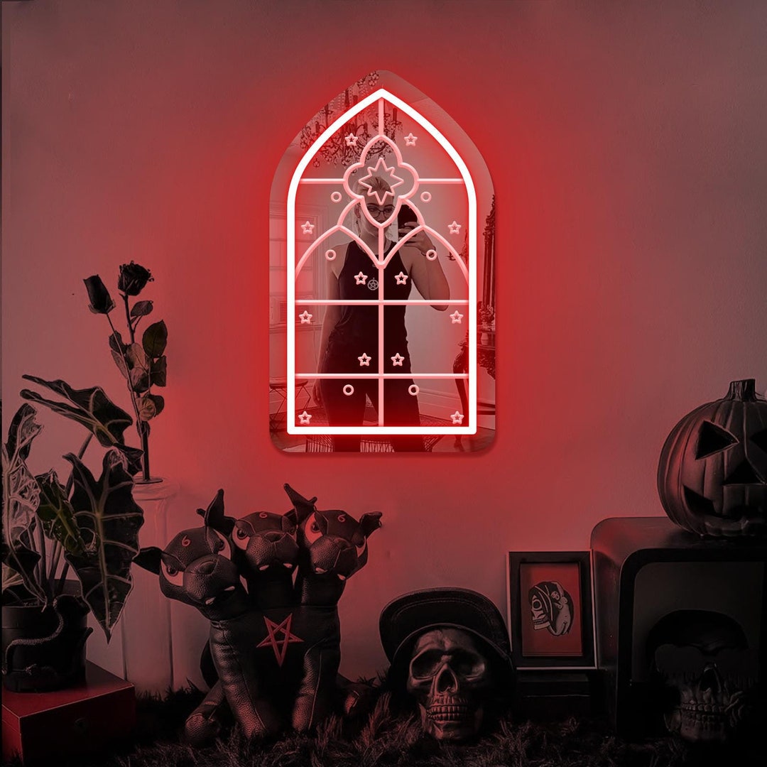 Gothic Mirror Neon Sign,gothic Arch Window,goth Lover Gift,gothic ...