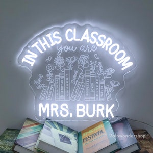 Teacher Name Neon Sign for Classroom, in This Classroom Neon Sign ...