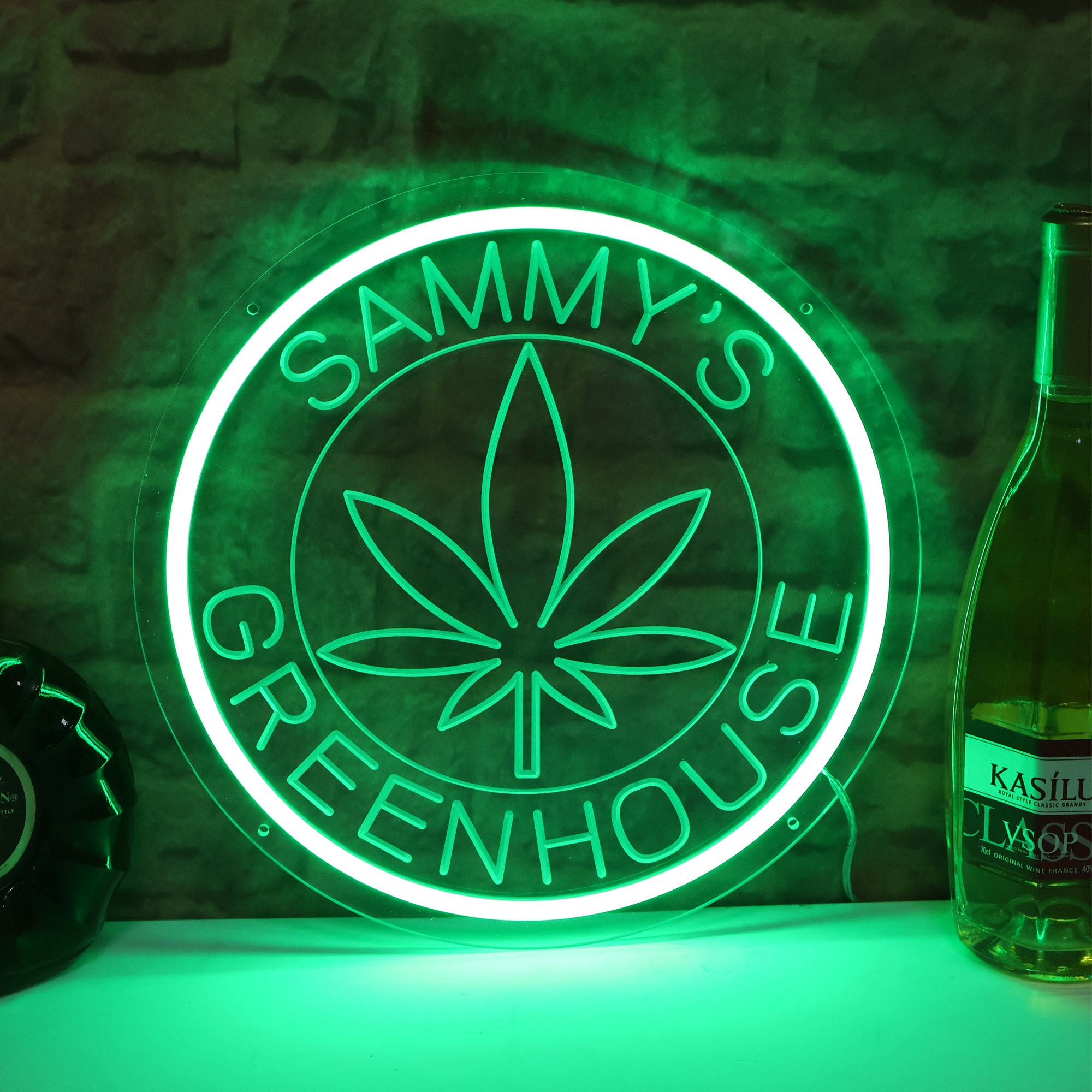 Personalized Weed Wall Art LED Light, Personalized Marijuana Name Neon ...