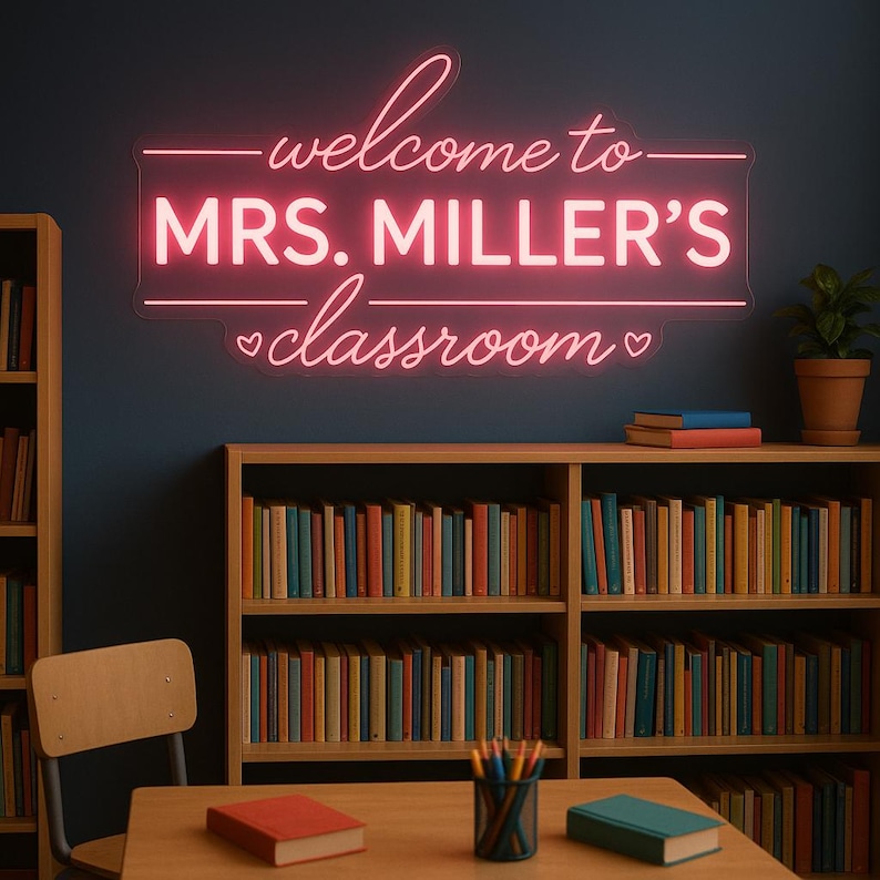 Custom Teacher Name Neon Sign: Personalized Classroom Decor - Etsy