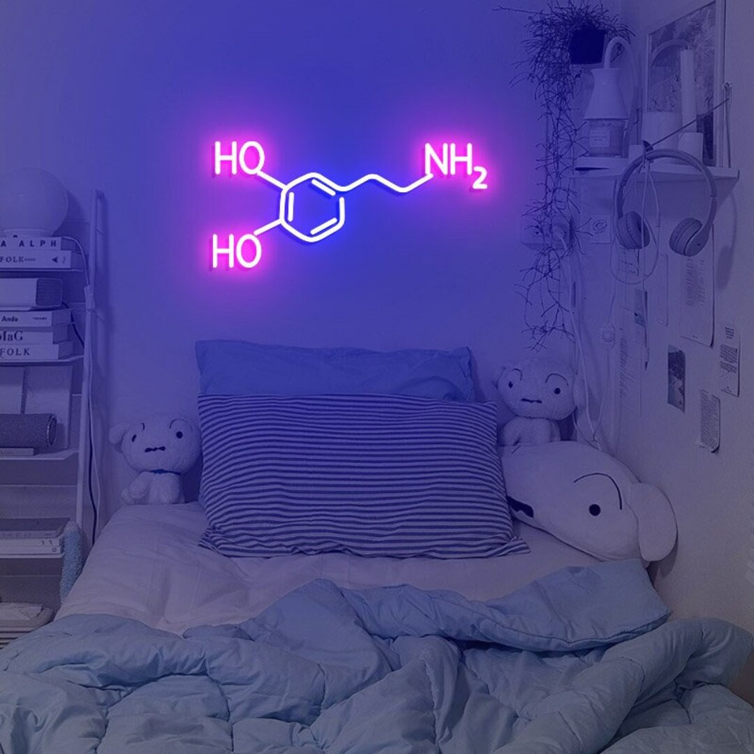 Dopamine Molecule Neon Sign for Hangings Wall Art Decorcustom Chemical ...
