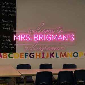 Custom Teacher Name Neon Sign: Personalized Classroom Decor - Etsy