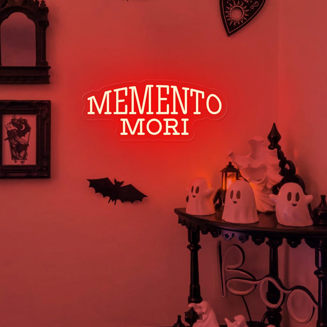 Memento Mori Neon Sign: Gothic Halloween Decor - Etsy