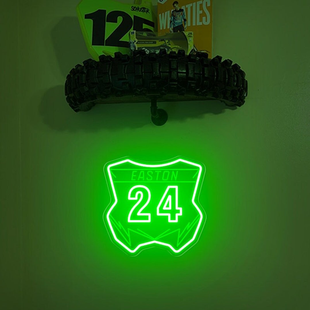 Personalized Motocross Number, Supermoto Neon Sign, Mancave Decor ...