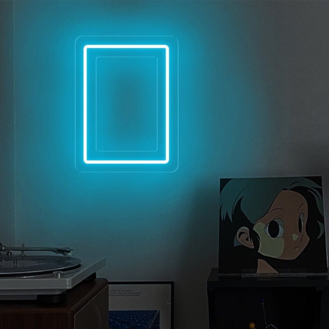 Abstract Rectangle LED Neon Sign: Minimalist Geometric Decor - Etsy