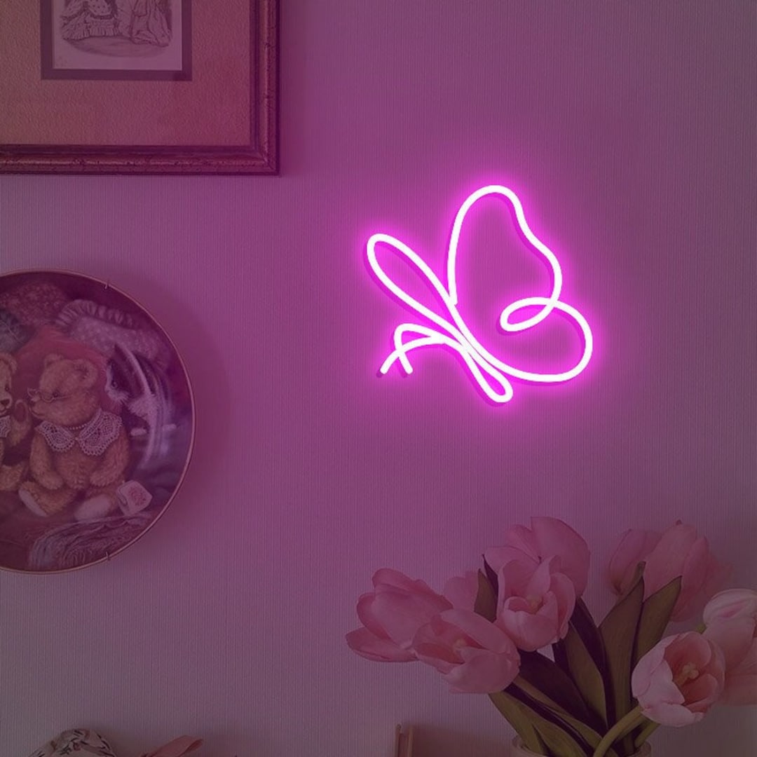 Butterfly Neon Sign, Bedroom Neon Sign, Gifts for Kids, Teen Decor Sign ...