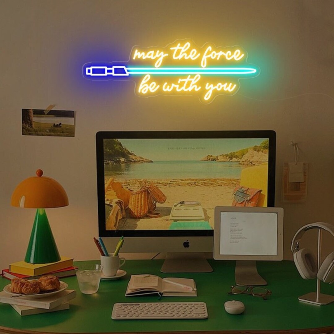 May the Force Be With You Neon Light,movie Neon Sign,home Bedroom Club ...