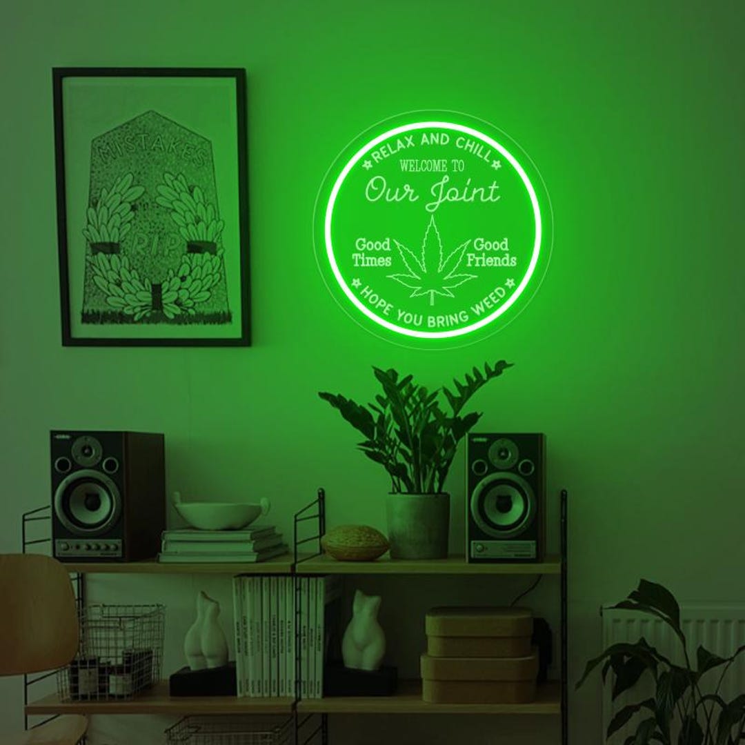 Welcome to Our Joint LED Light, Personalized Marijuana Name Neon Sign ...