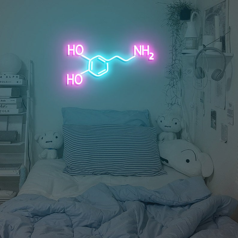 Dopamine Molecule Neon Sign for Hangings Wall Art Decorcustom Chemical ...