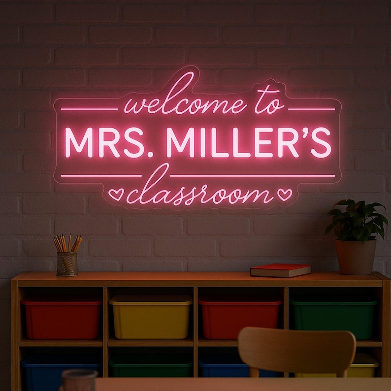 Custom Teacher Name Neon Sign: Personalized Classroom Decor - Etsy