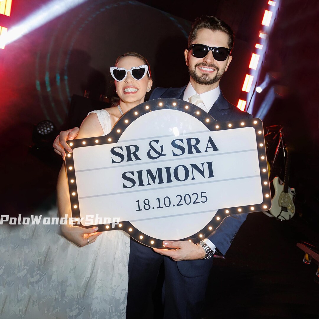 Custom Wedding Marquee Sign, Handmade LED Light, Entrance Reception ...