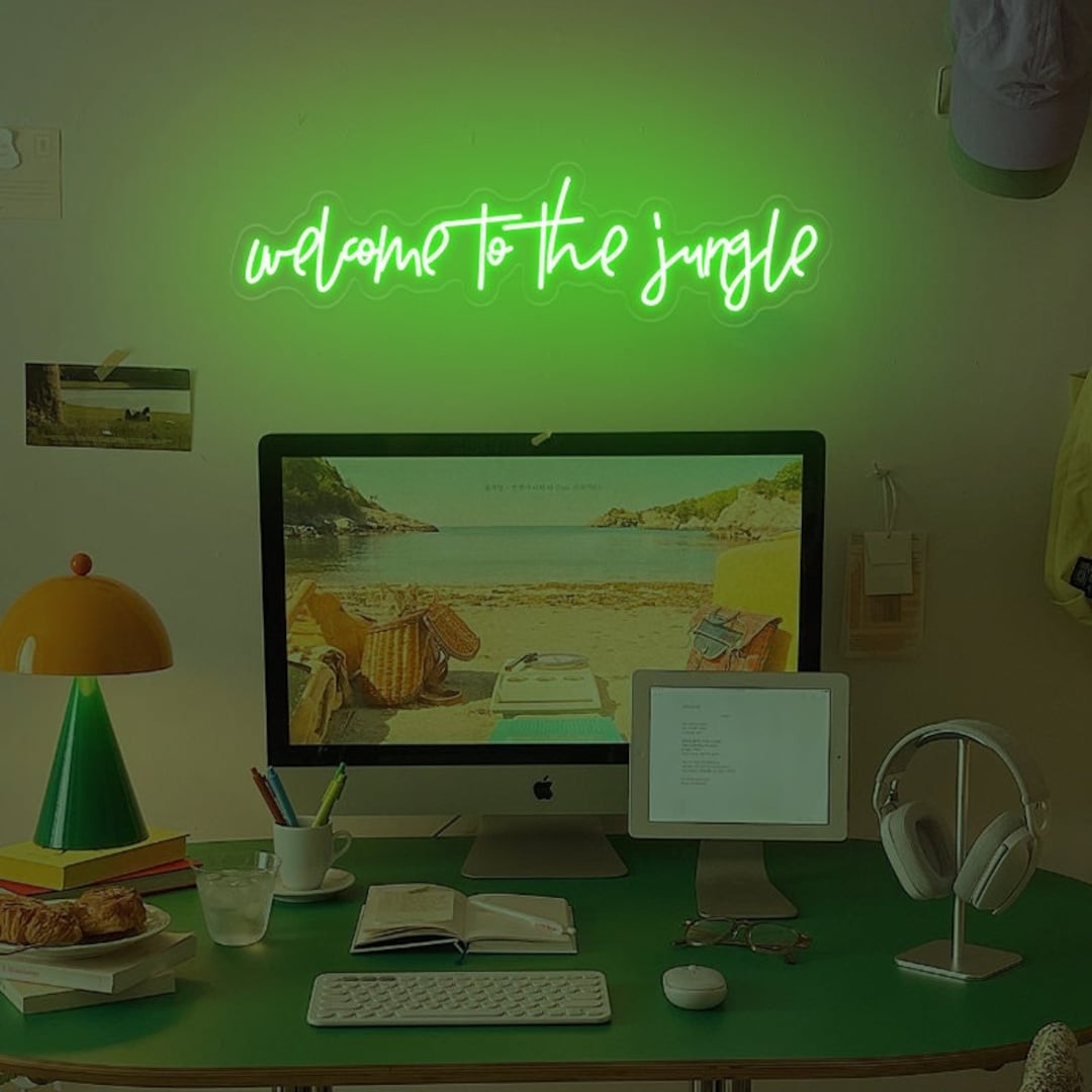 Welcome to the Jungle Neon Sign,bedroom Home Office Wall Decor, Party ...