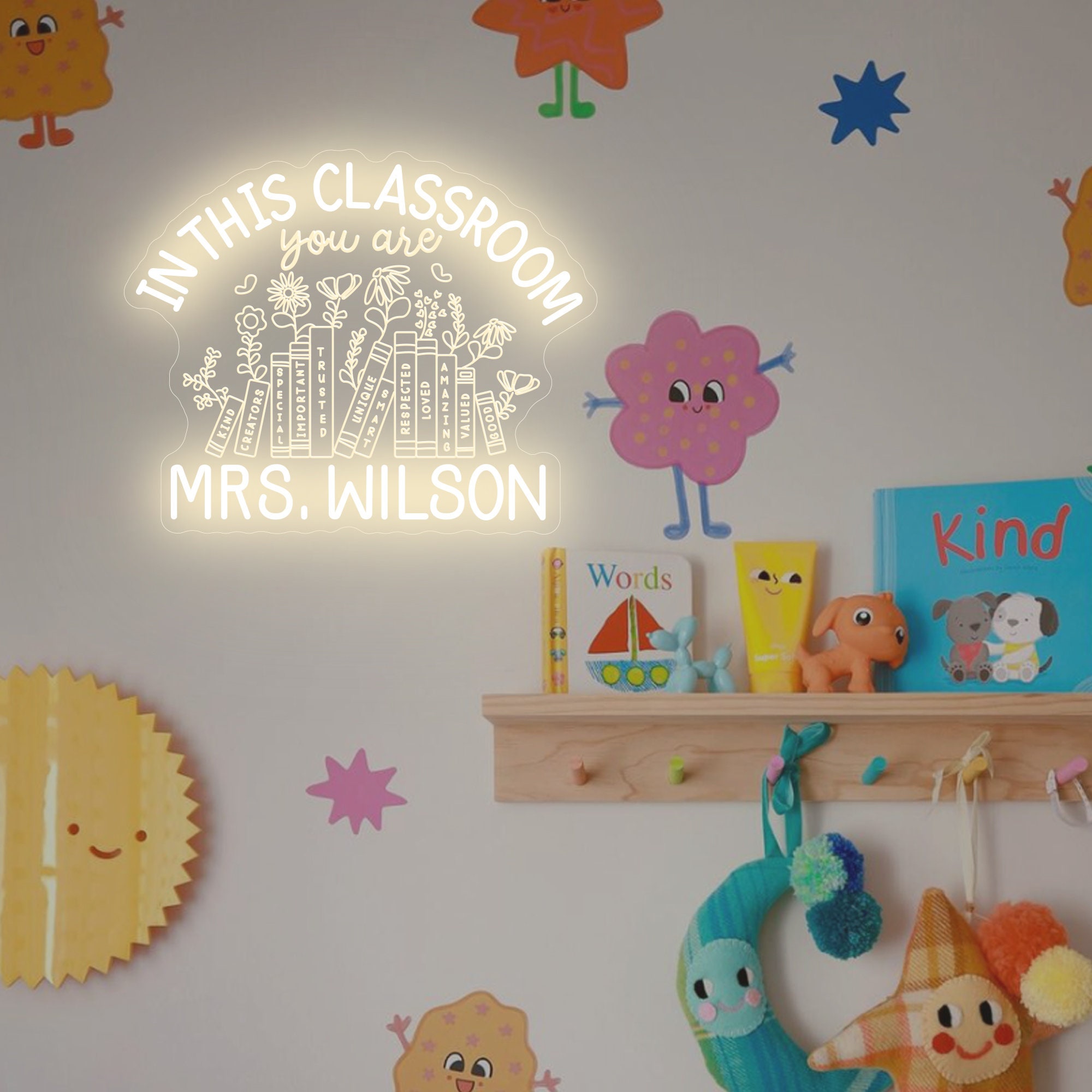 Teacher Name Neon Sign for Classroom, in This Classroom Neon Sign ...