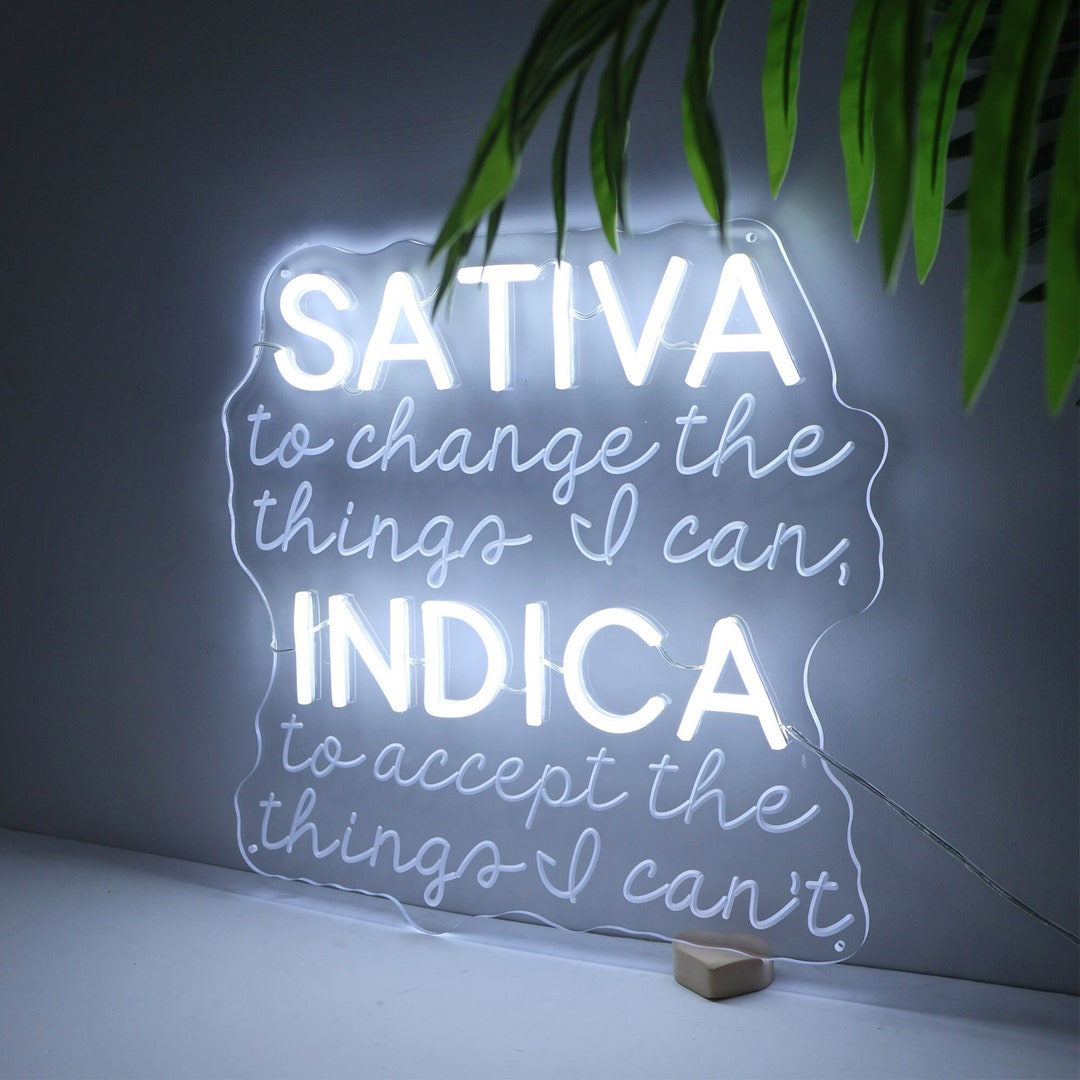 Sativa Indica Quote LED Neon Sign - Home Decor - Etsy