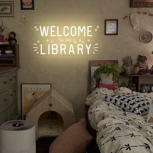 Welcome to the Library Neon Sign: Classroom Decor - Etsy