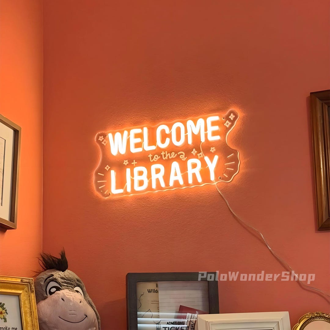 Welcome to the Library Neon Sign: Classroom Decor - Etsy