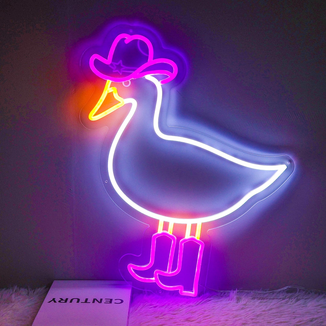 Cowboy Goose LED Neon Sign: Western Duck Light Decor - Etsy