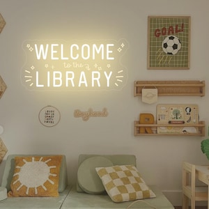 Welcome to the Library Neon Sign: Classroom Decor - Etsy