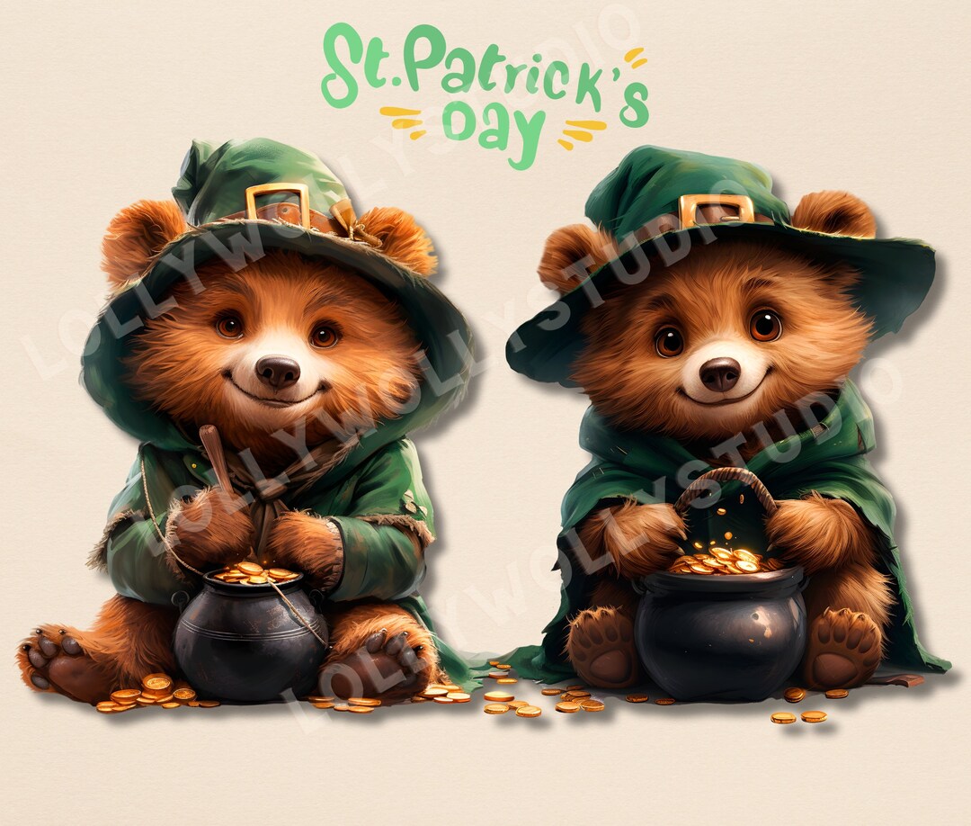 Teddy Bear St Patrick's Day Clipart Set, Teddy Bear PNG Transparent ...