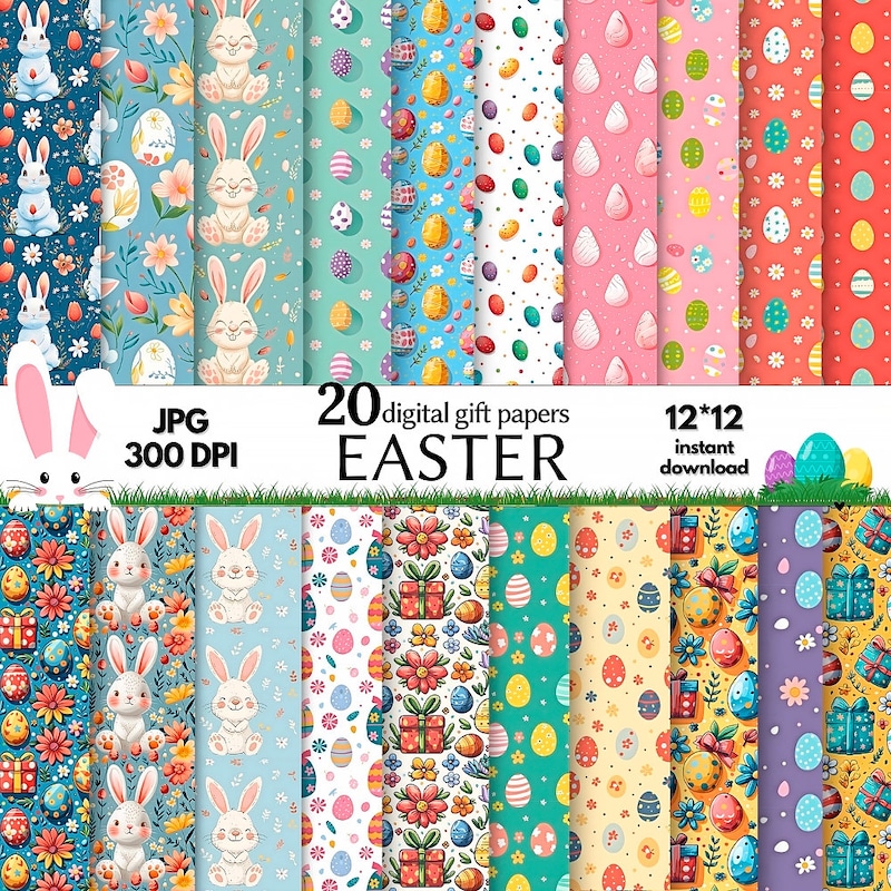 Bunny Digital Papers - Etsy